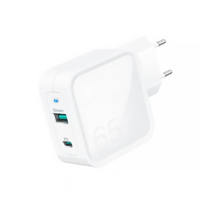 قیمت، خرید و مشخصات کامل شارژر دیواری راوپاور 2 پورت 65 وات RP-PC133