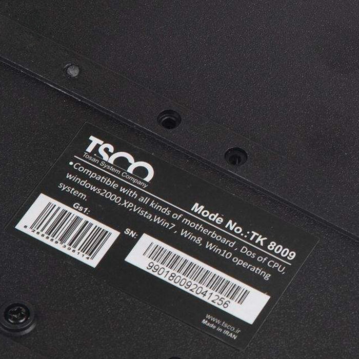 کیبورد با سیم تسکو مدل TSCO TK 8009 | هدیش
